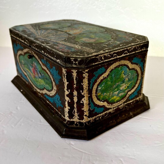 1920's Artstyle Chocolates Tin - Jewelry Box, Trinket… - Gem