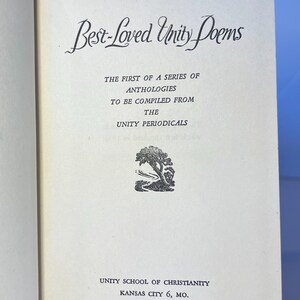 1948 “best Loved Unity Poems” by Unity School of Christianity in Kansas ...
