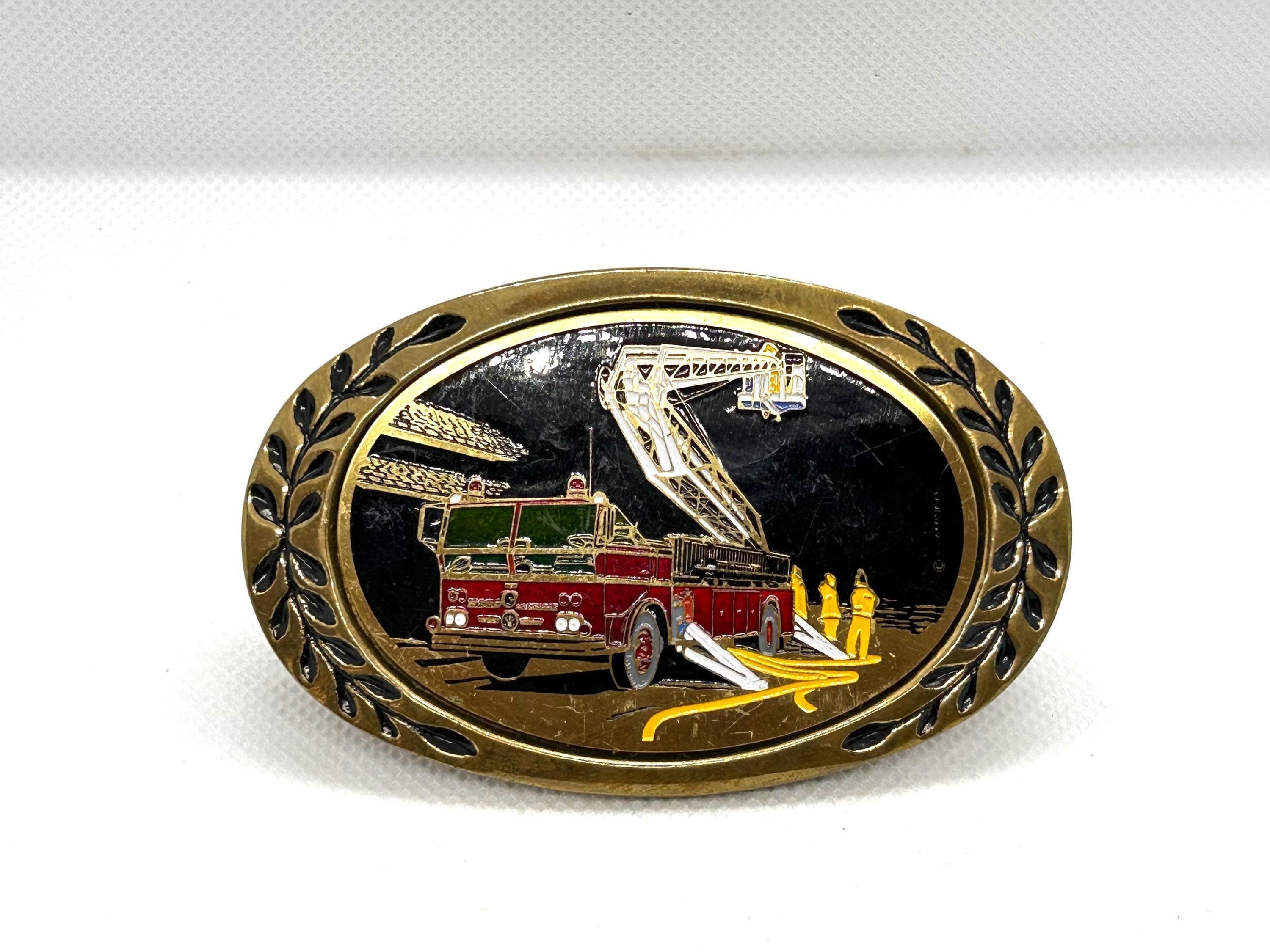 Fire Engine Ladder Truck Solid Brass Vintage Belt Buckle by Heritage ...