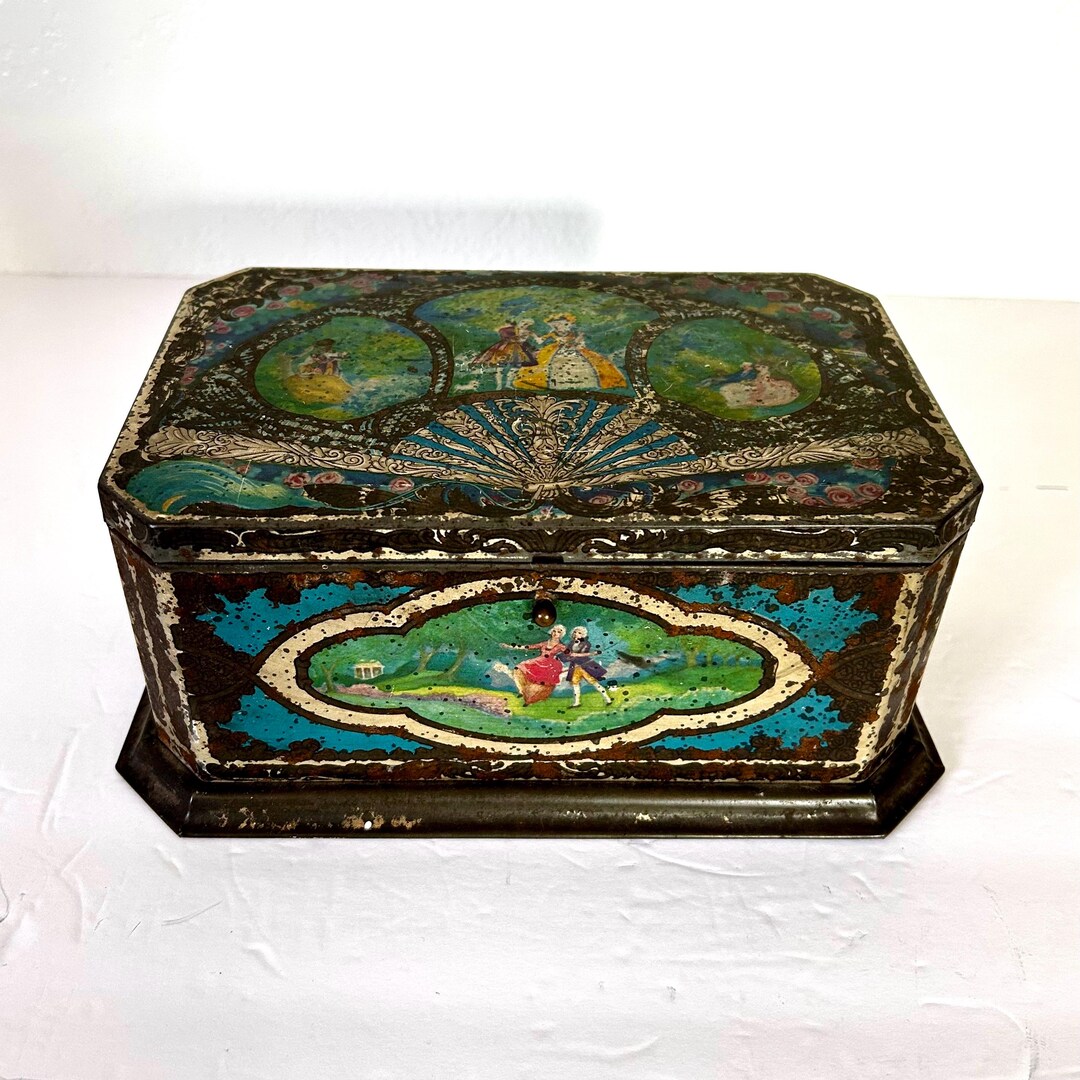 1920's Artstyle Chocolates Tin - Jewelry Box, Trinket Case, Stylish ...