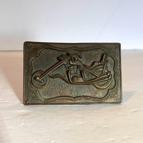 1970's Chopper V Twin Motorcycle Solid Brass Vintage … - Gem