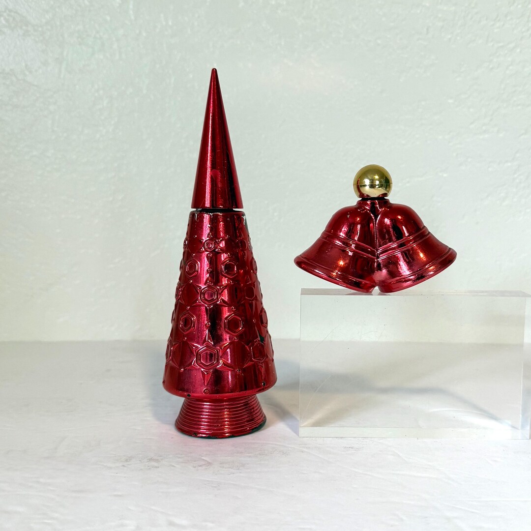 1970's Chrstmas Set of 2 Avon Bottles - Red Christmas Tree Bubble Bath ...