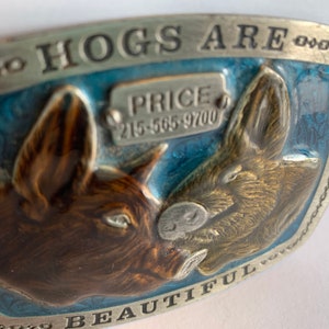 Hogs Are Beautiful Vintage Brass Buckle, Made in USA - Etsy