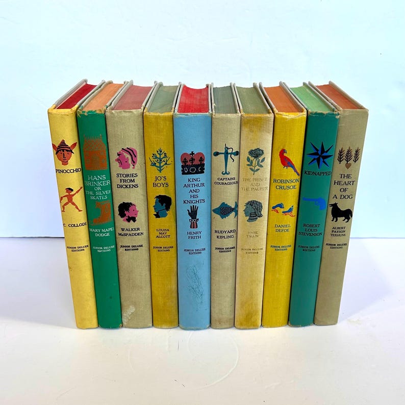 1950's Set of 10 Vintage Kids Books, Classic Reading Throwbacks, Build ...