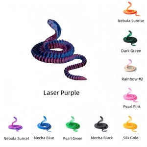 Articulated 3D Printed Cobra Snake | Flexible Fidget Toy | Eco-friendly ...