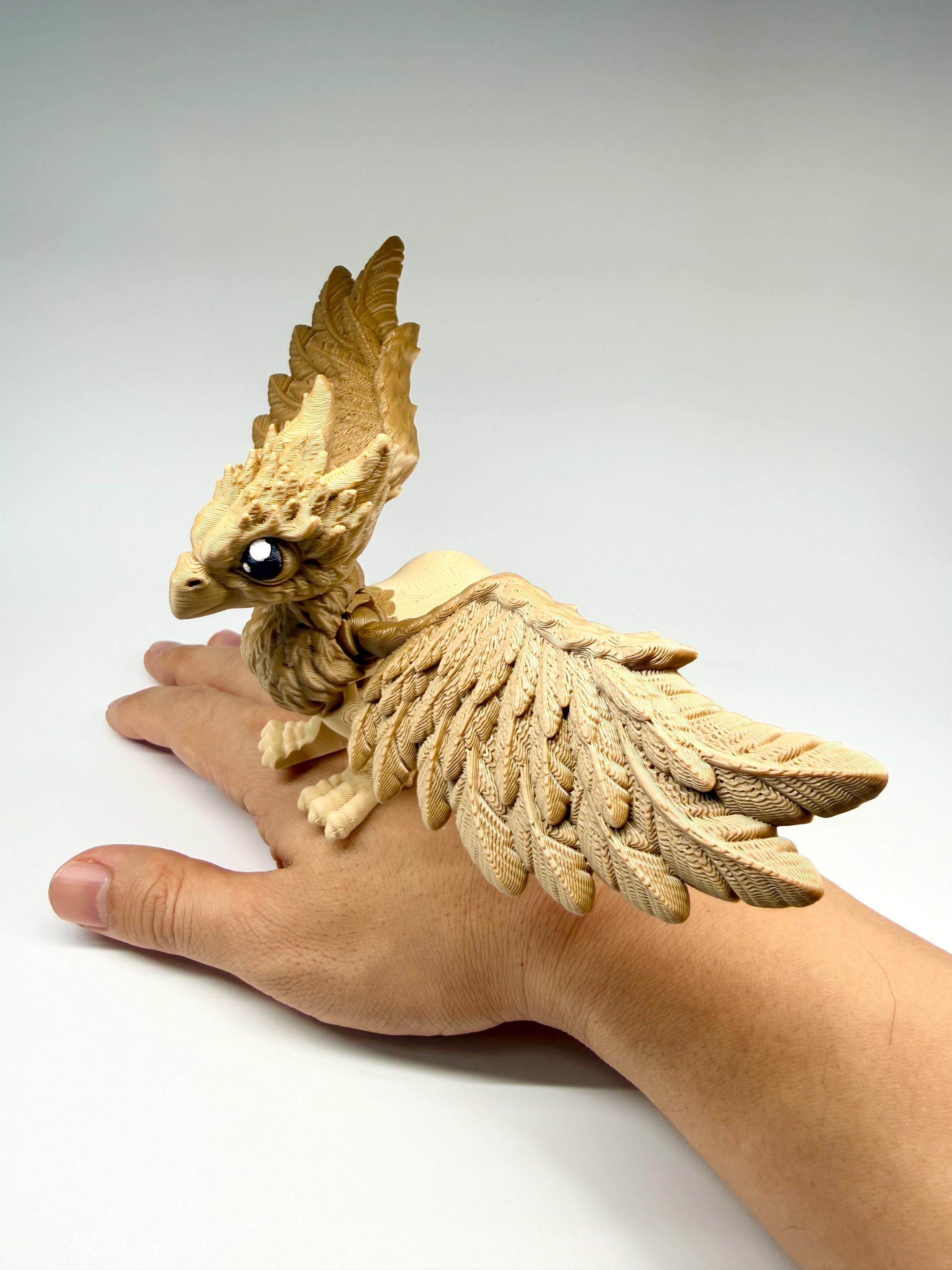 Articulated Griffin Fidget Toy, 3D Printed Posable Gryphon Statue ...
