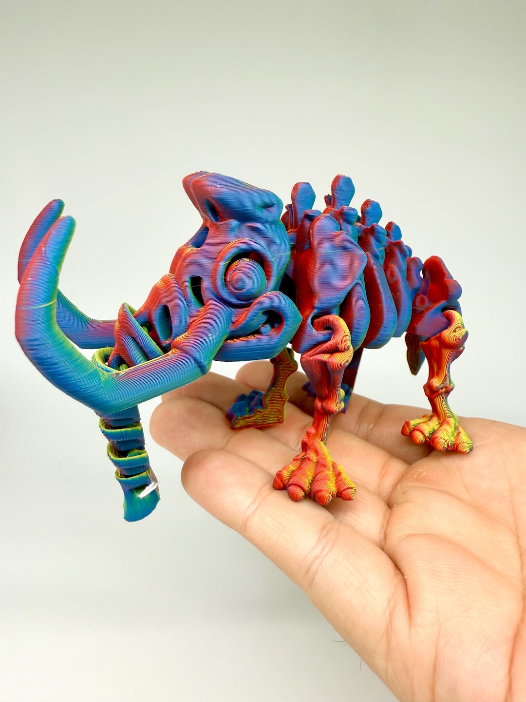 3D Printed Mammoth Fidget Toy|articulated Skeleton Desk Toy|flexible ...