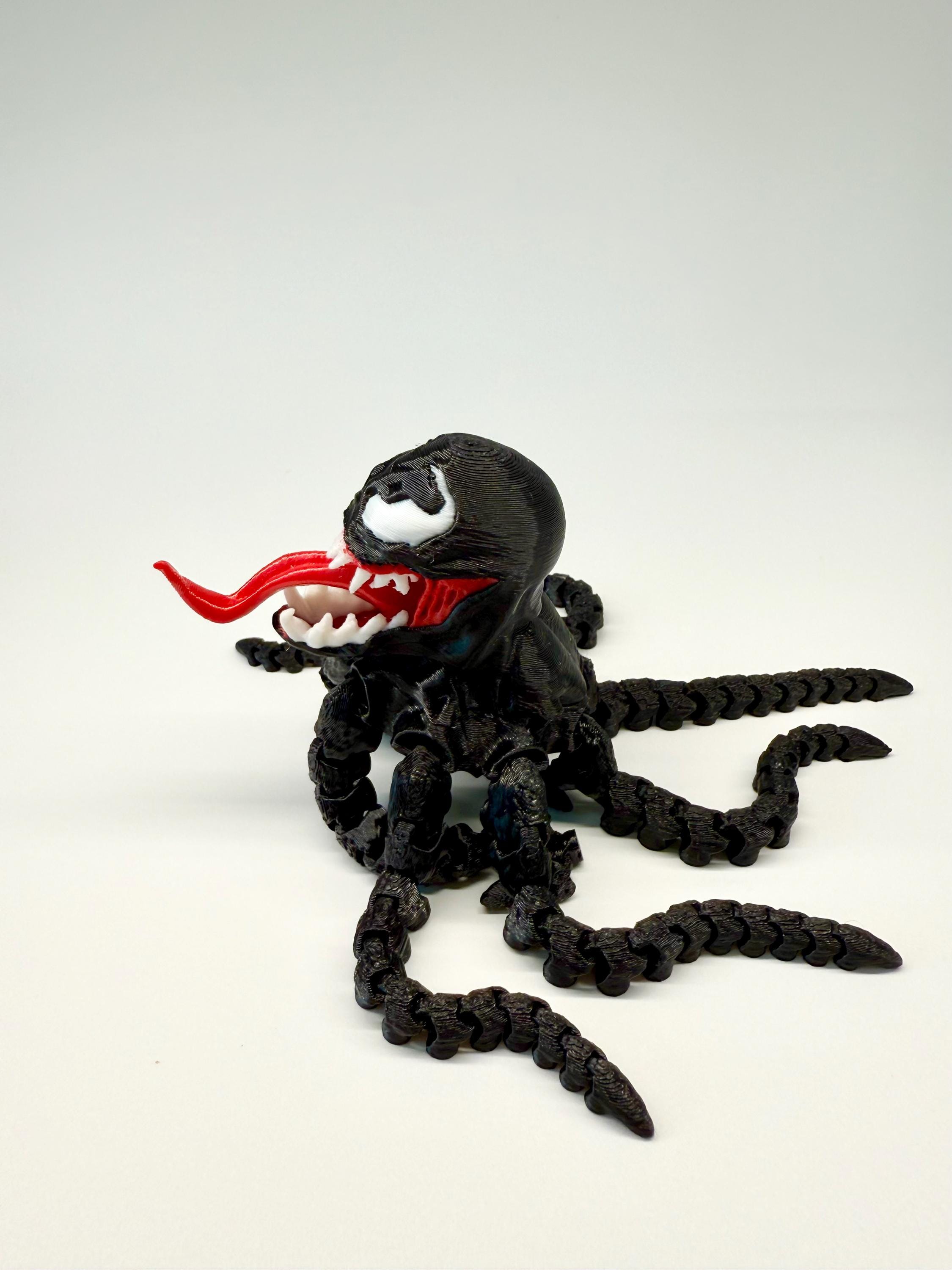 Articulated Venom Octopus Figure | 3D Printed Flexi Symbiote, Fidget ...