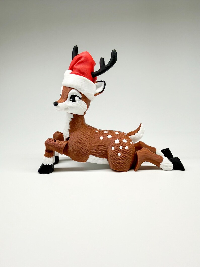 Cute Articulated Reindeer Fidget Toy - 3D Printed Christmas Deer With ...