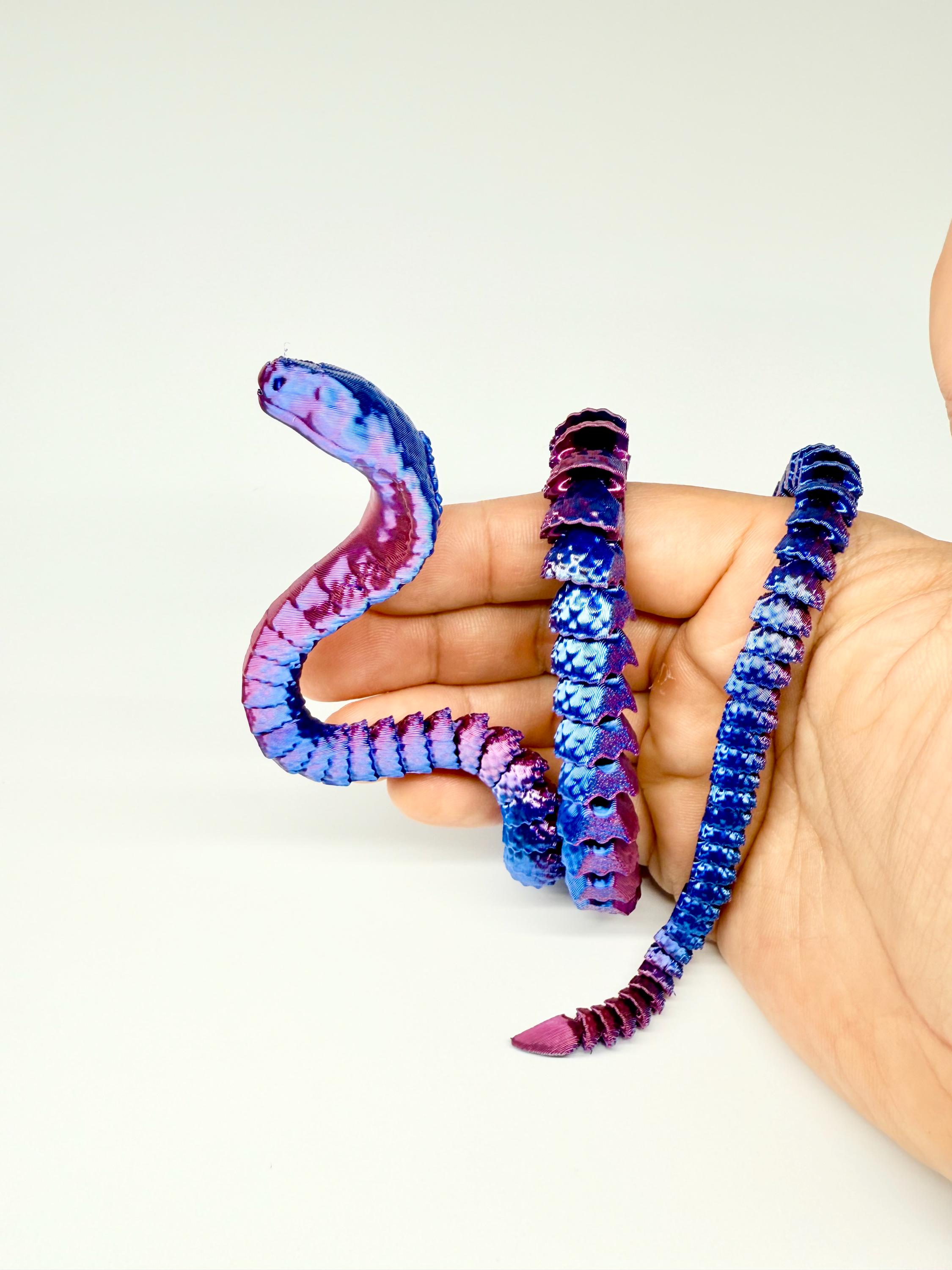 Articulated 3D Printed Cobra Snake | Flexible Fidget Toy | Eco-friendly ...