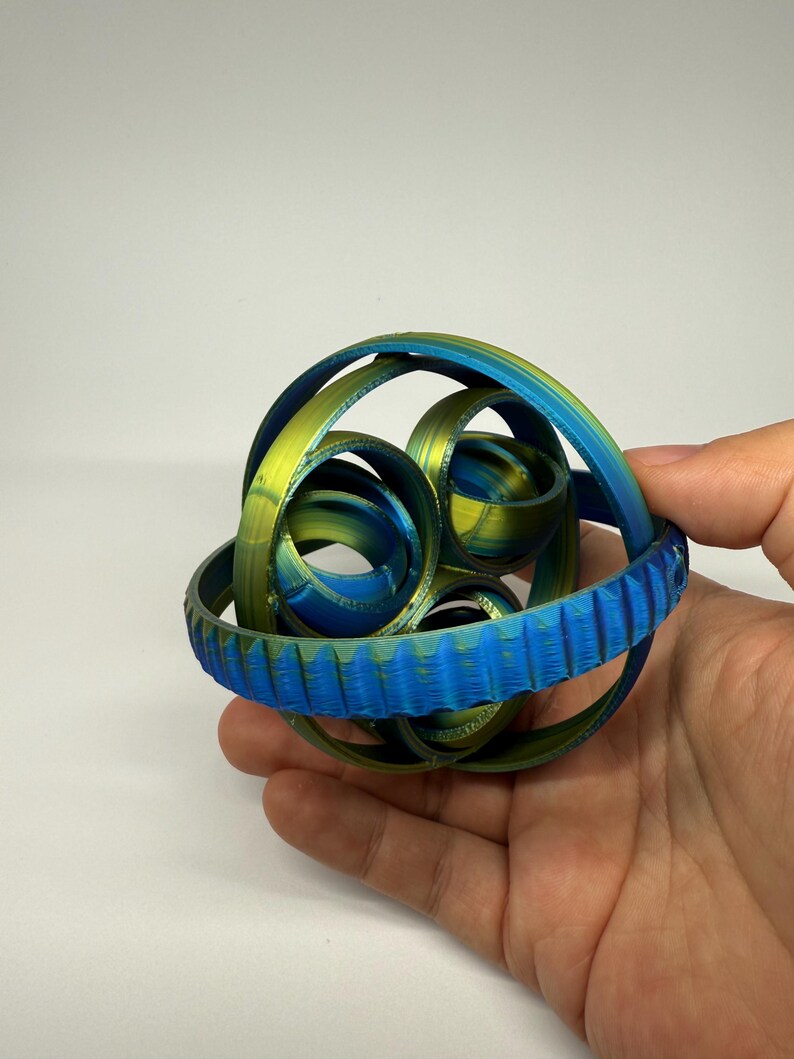 3D Printed Gyroscope Fidget Toy|interlocking Rotating Orb|stress Relief ...