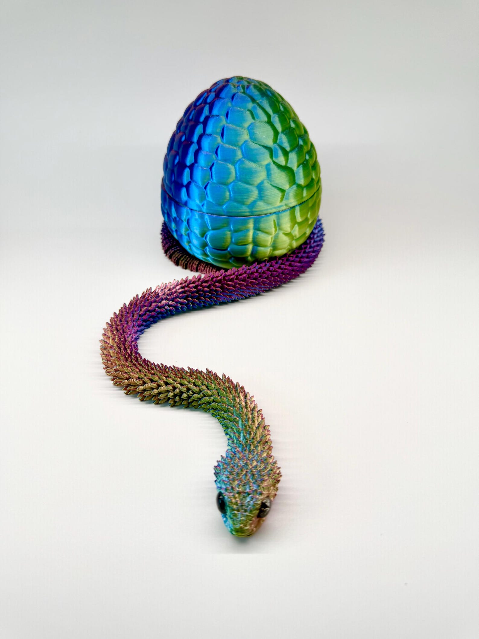 Articulated Fidget Snake in Egg, 3D Printed Viper Toy, Mystery Dragon ...