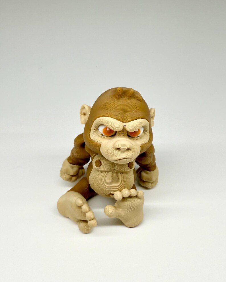 Articulated 3D Printed Gorilla | Poseable Ape Fidget Toy | Eco-friendly ...