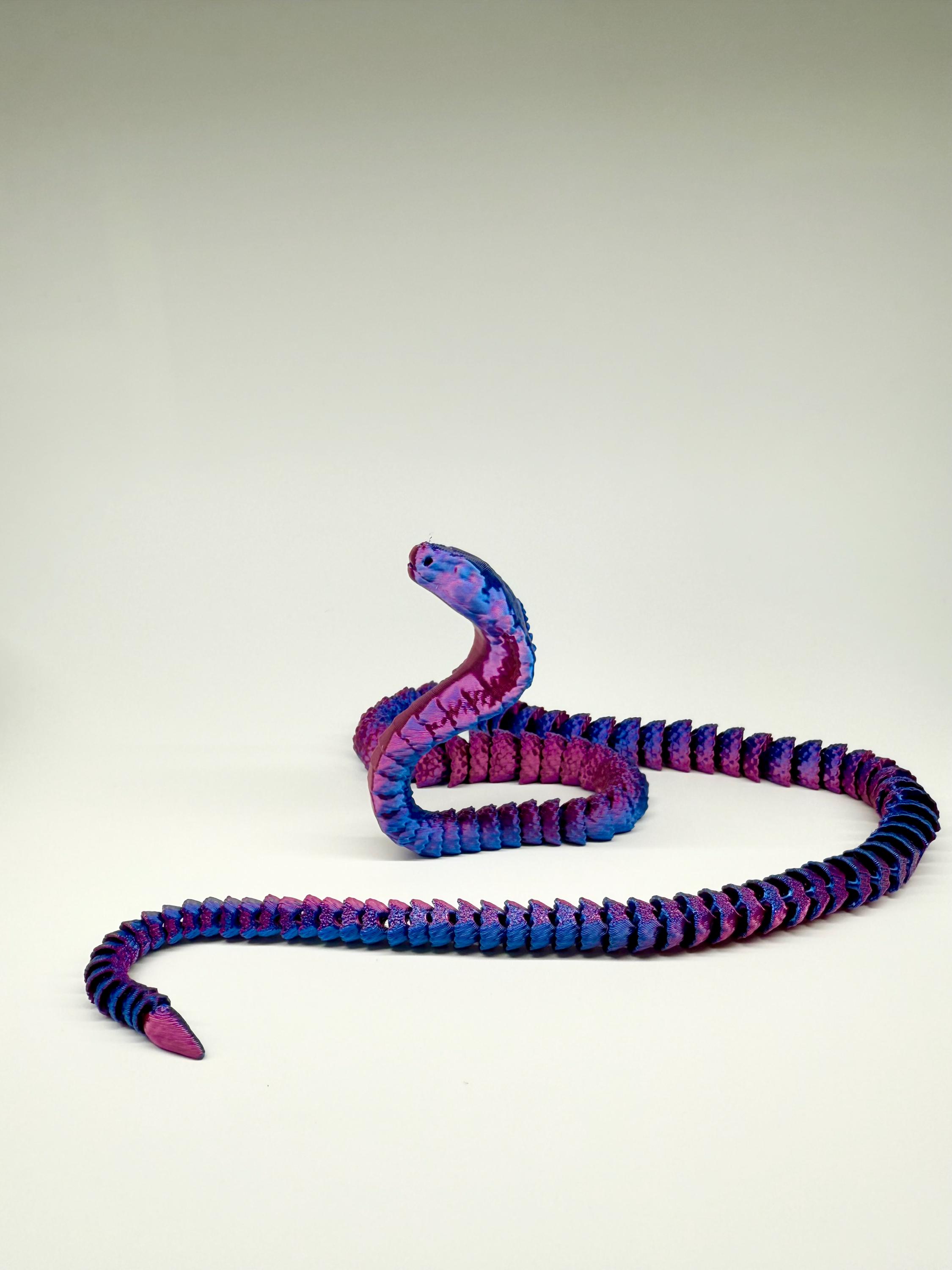 Articulated 3D Printed Cobra Snake | Flexible Fidget Toy | Eco-friendly ...