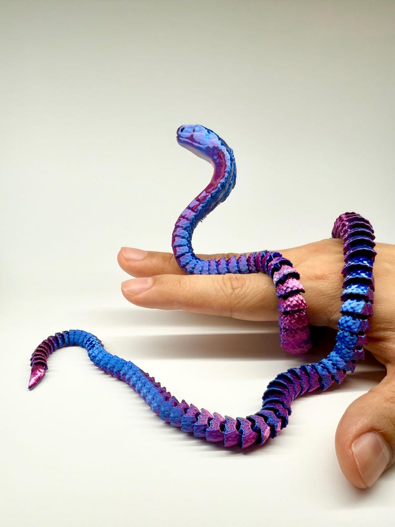 Articulated 3D Printed Cobra Snake | Flexible Fidget Toy | Eco-friendly ...