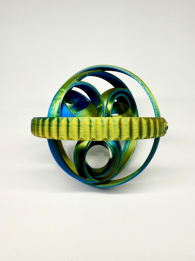 3D Printed Gyroscope Fidget Toy|interlocking Rotating Orb|stress Relief ...