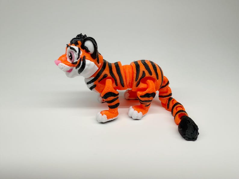 Articulated Tiger Fidget Toy | 3D Printed Flexible Tiger | Cute Animal ...