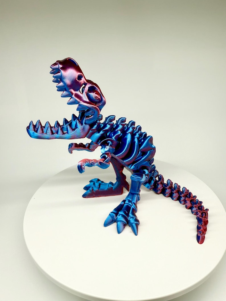 Articulated 3D Printed T-rex Skeleton Fidget Toy | Flexible Posable ...