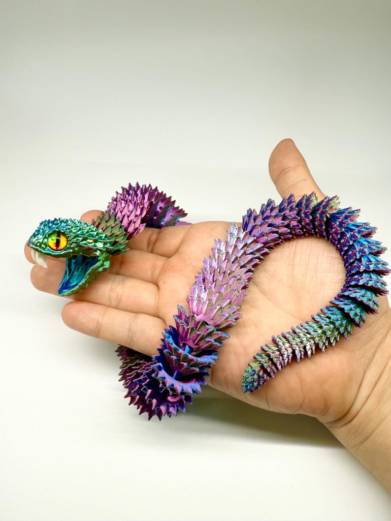 3D Printed Poseable Snake Fidget Toy |articulated Serpent Dragon ...