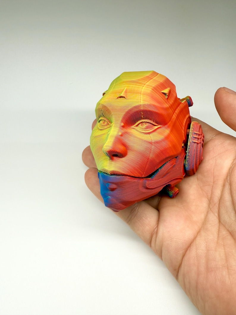 3D Printed Transforming Face Skull Fidget Toy | Mechanical Lady Kinetic ...
