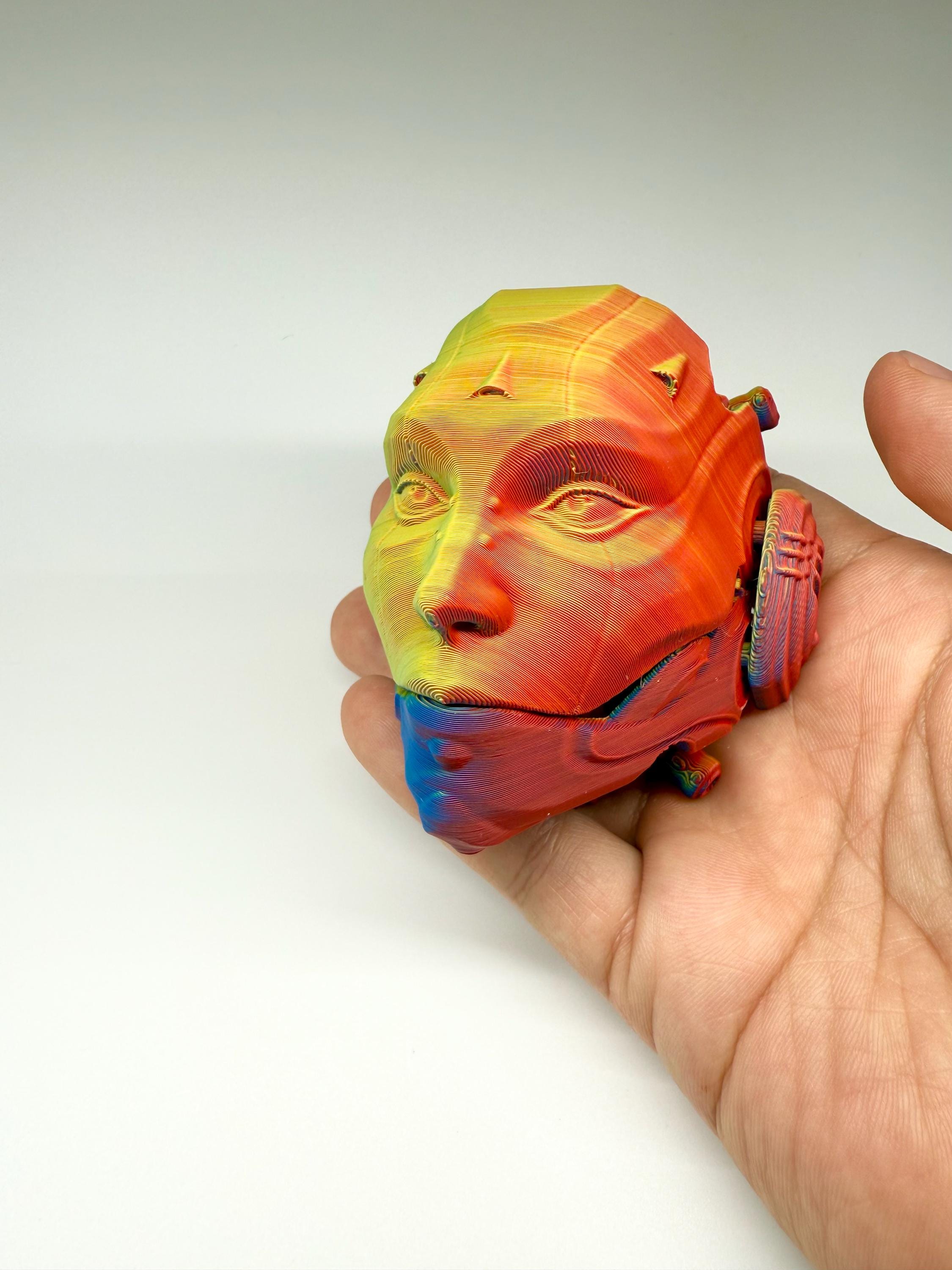 3D Printed Transforming Face Skull Fidget Toy | Mechanical Lady Kinetic ...