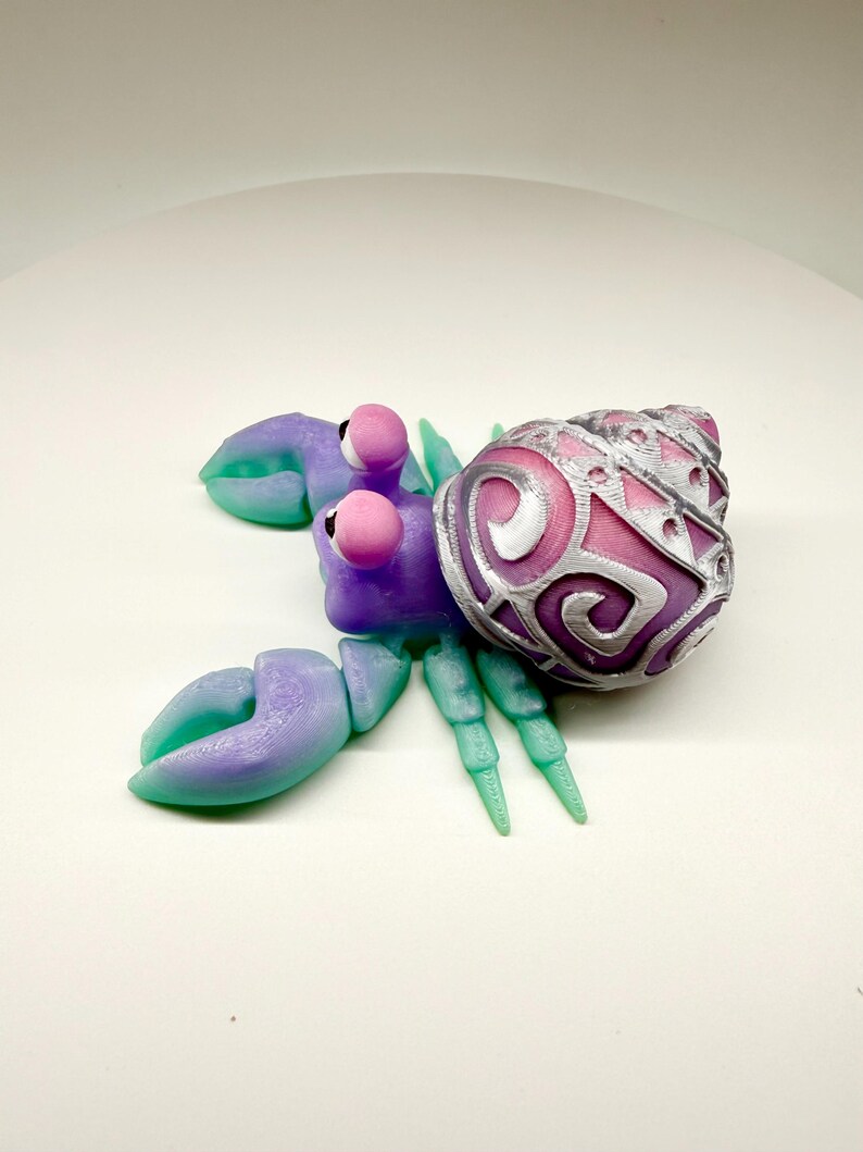 Articulated Hermit Crab Fidget Toy | Glow in the Dark 3D Printed ...