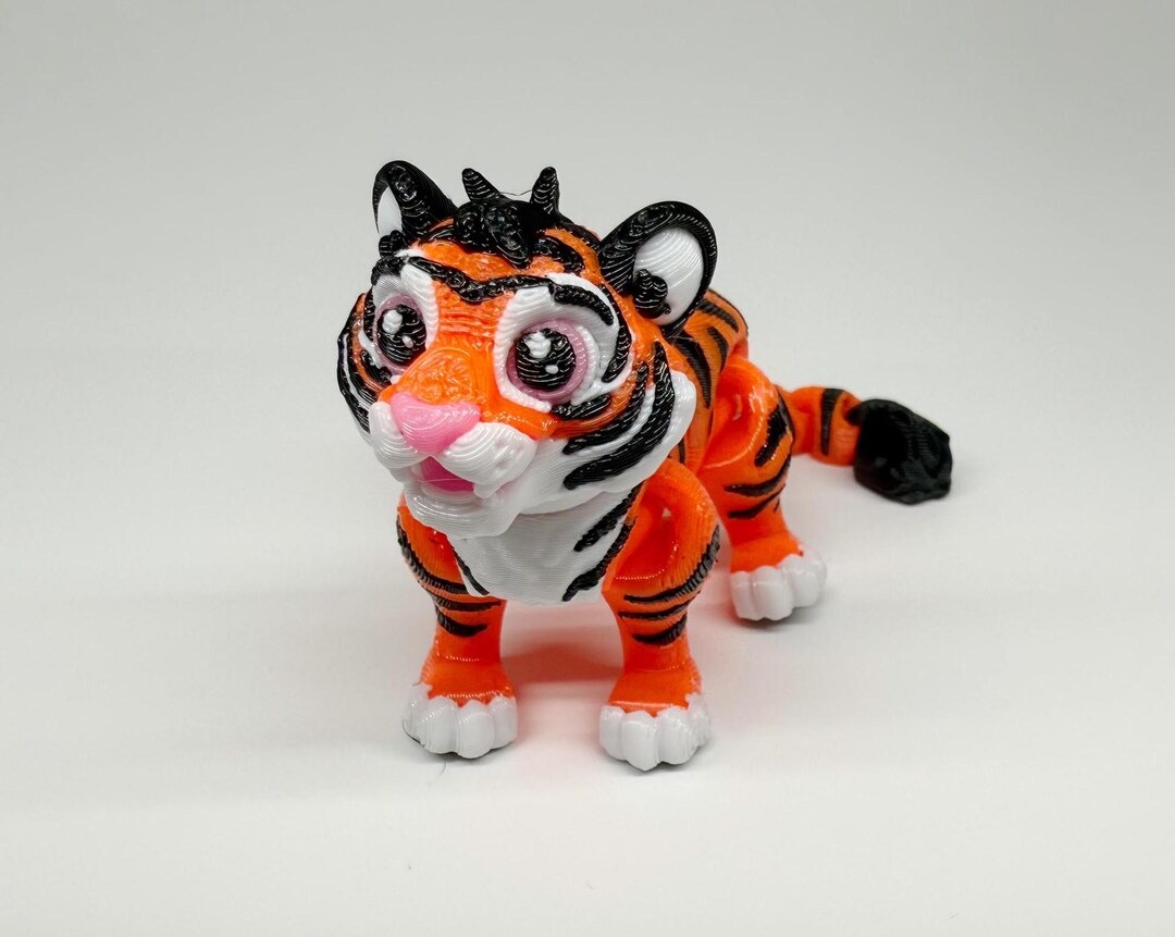 Articulated Tiger Fidget Toy | 3D Printed Flexible Tiger | Cute Animal ...