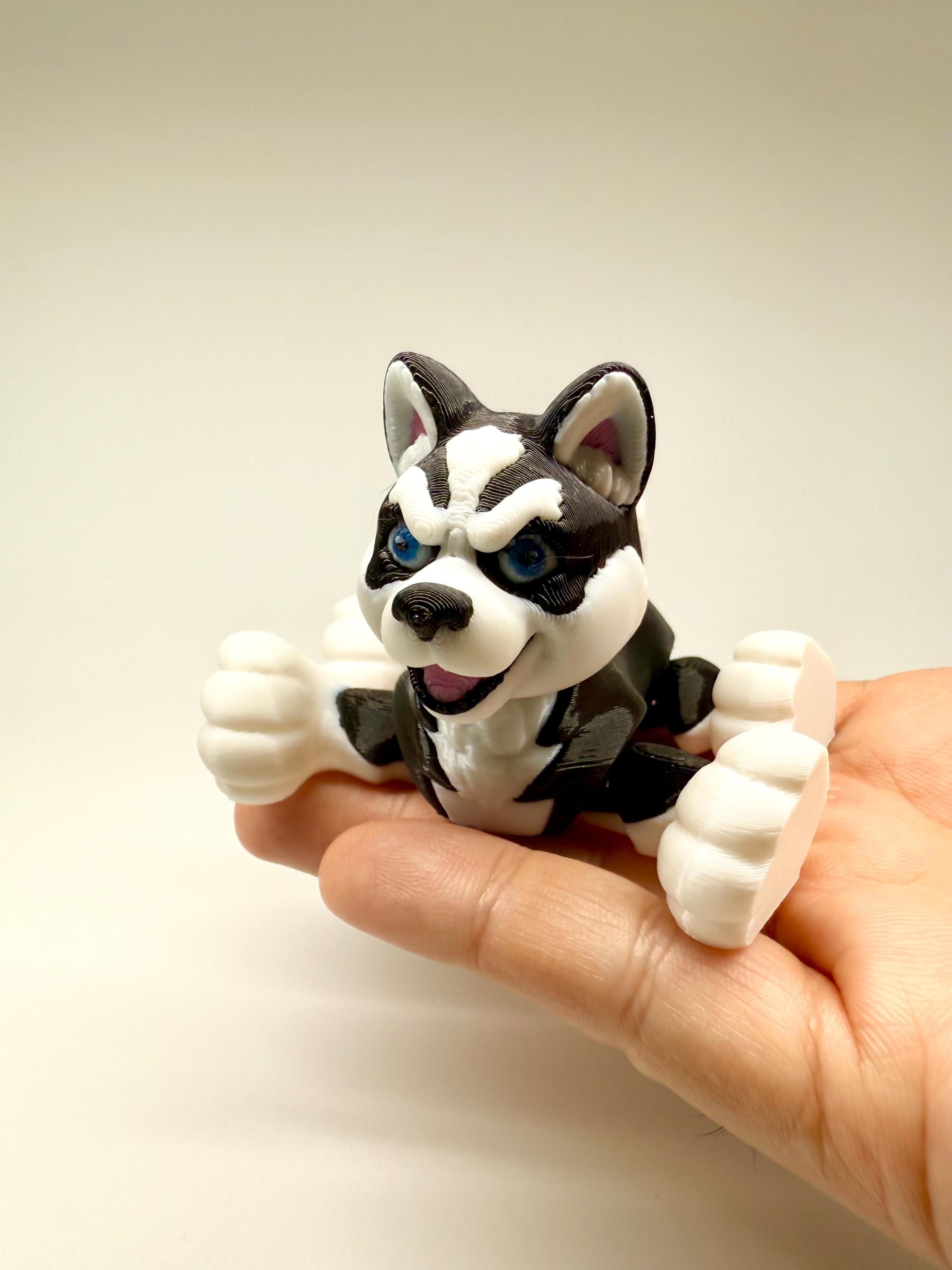 Articulated Husky Figurine | 3D Printed Poseable Siberian Husky Dog ...