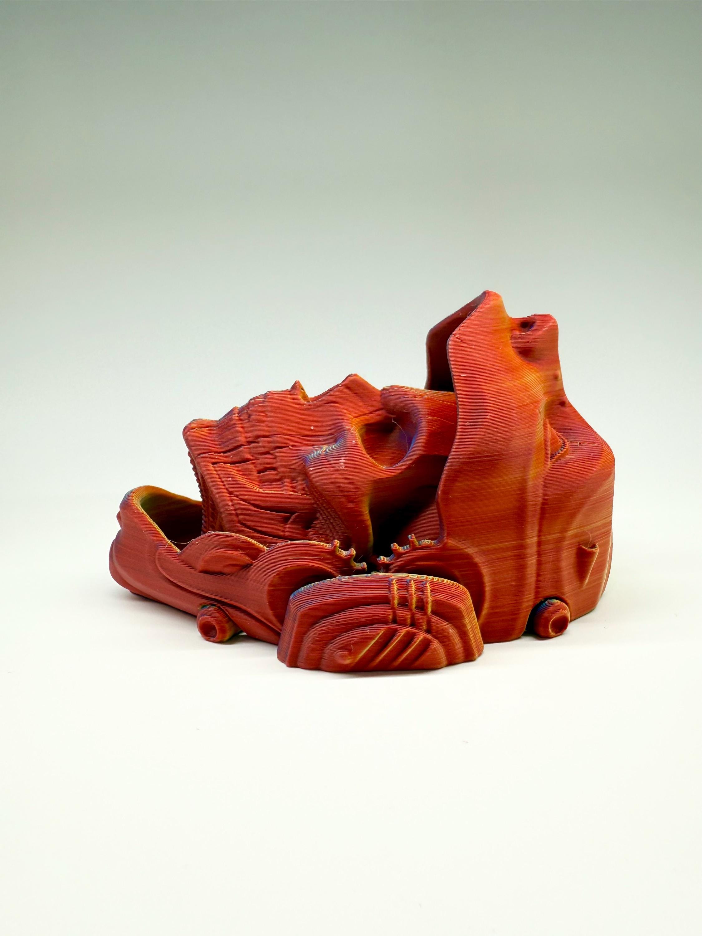 3D Printed Transforming Face Skull Fidget Toy | Mechanical Lady Kinetic ...