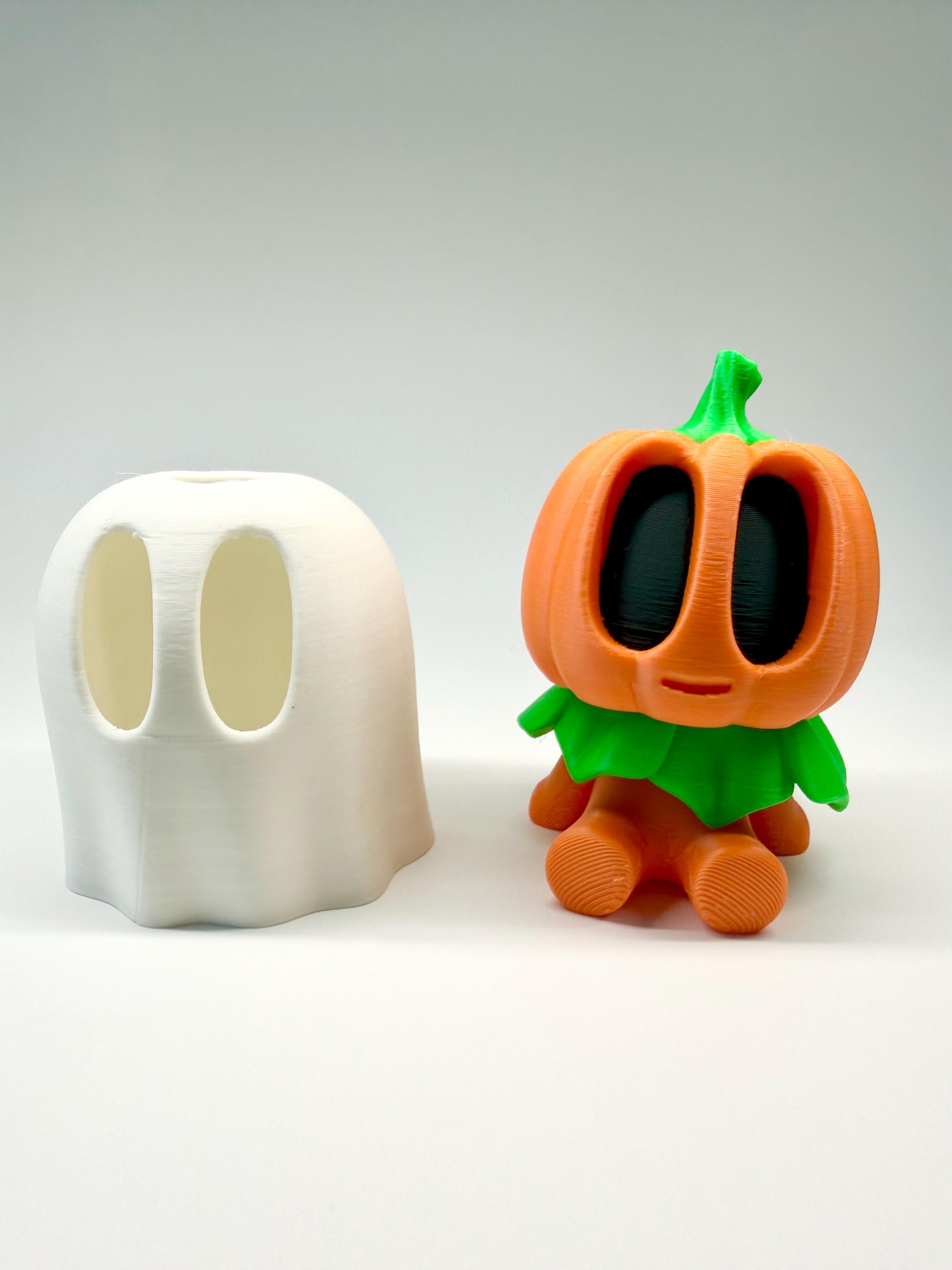 3D Printed Pumpkin Ghost Fidget Toy, 2-in-1 Halloween Desk Decor, Cute ...