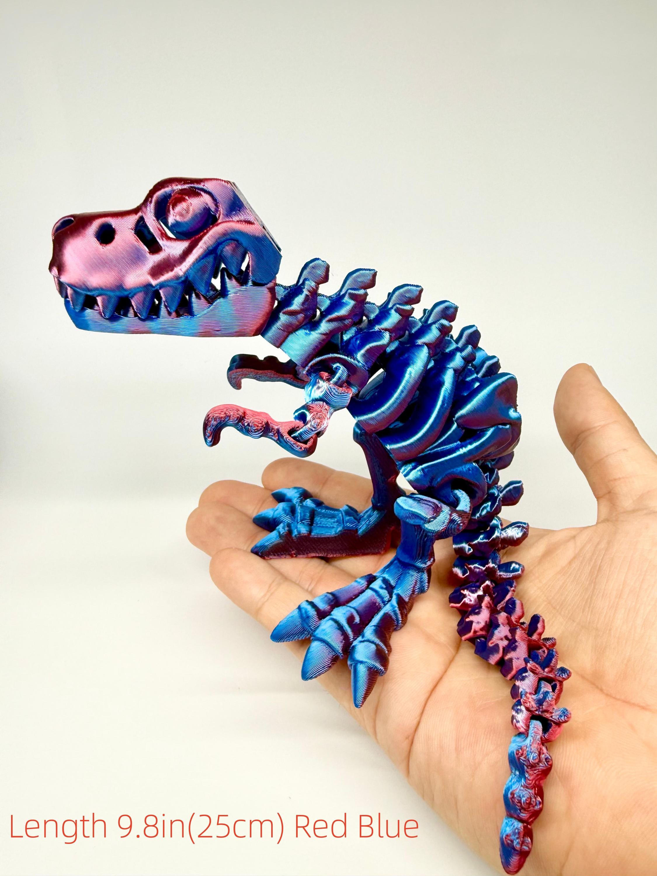 Articulated 3D Printed T-rex Skeleton Fidget Toy | Flexible Posable ...