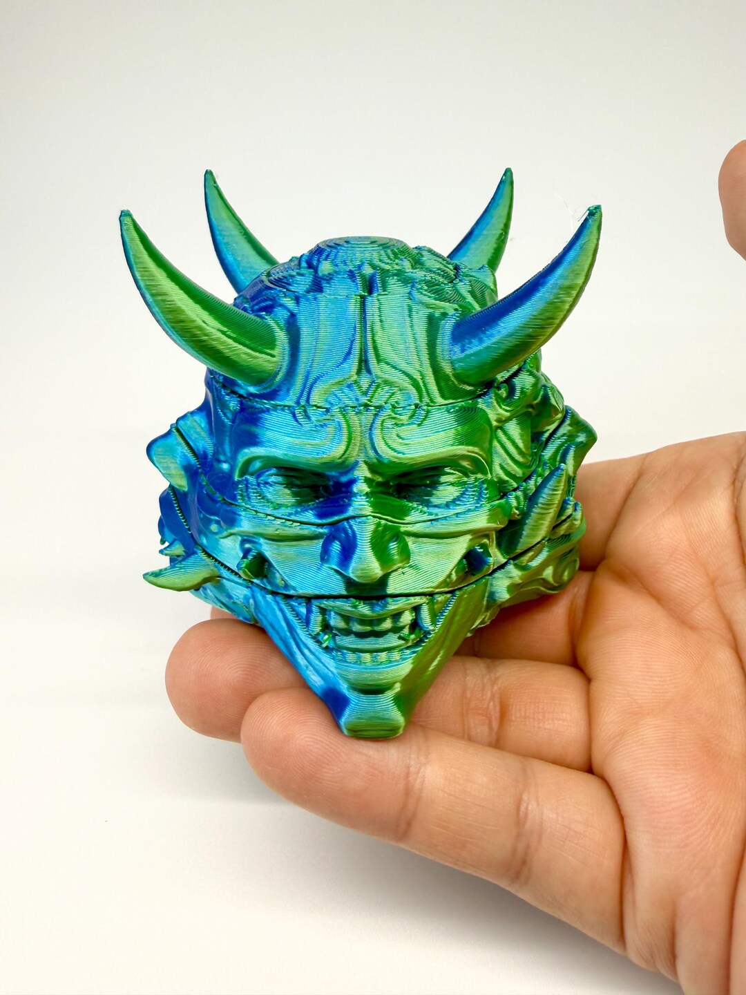 Rotating Demon Head Fidget Toy, Spiral Oni Skull Puzzle, 3D Printed ...