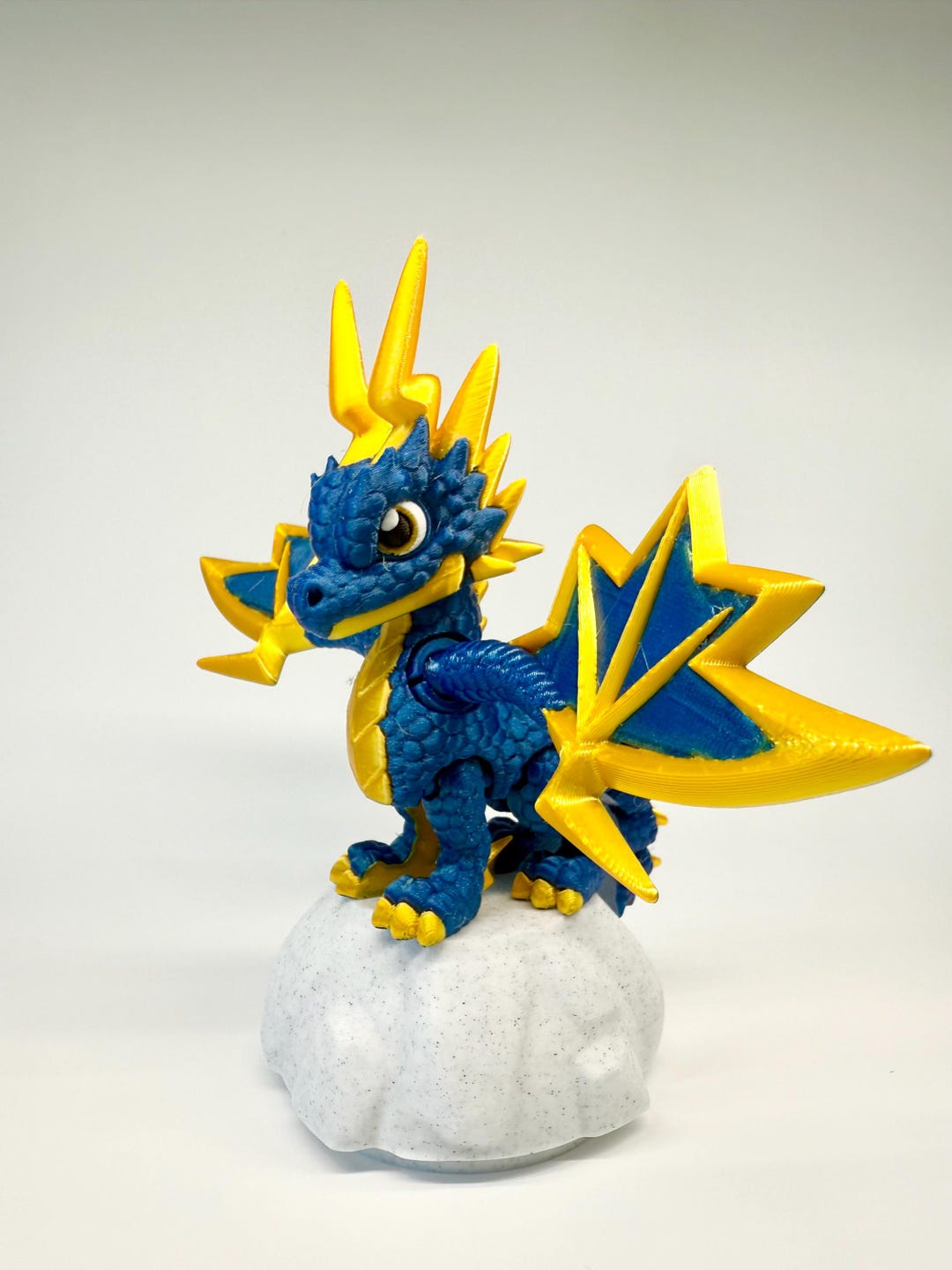 Articulated Lightning Dragon Fidget Toy, 3D Printed Storm Dragon, Desk ...