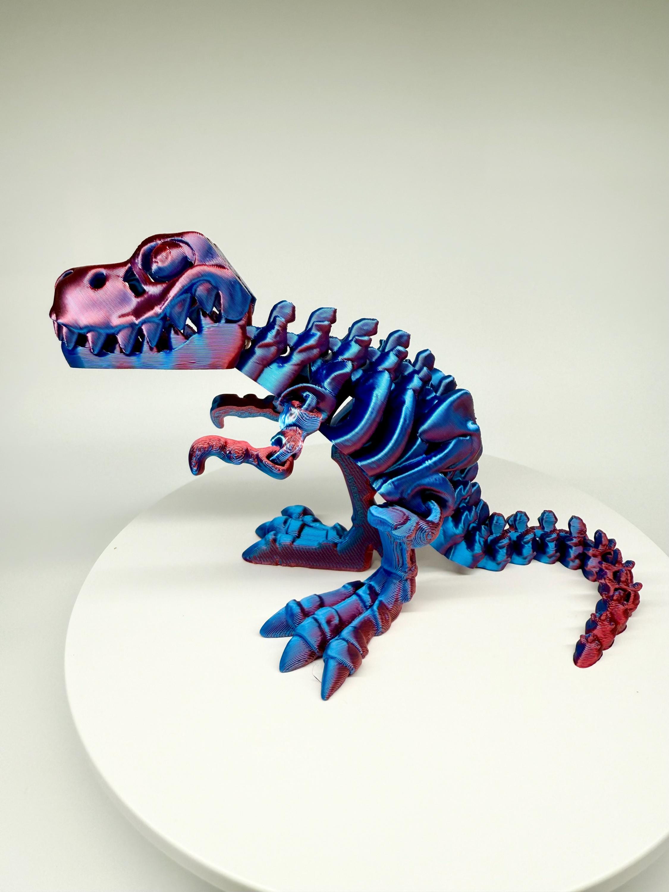 Articulated 3D Printed T-rex Skeleton Fidget Toy | Flexible Posable ...