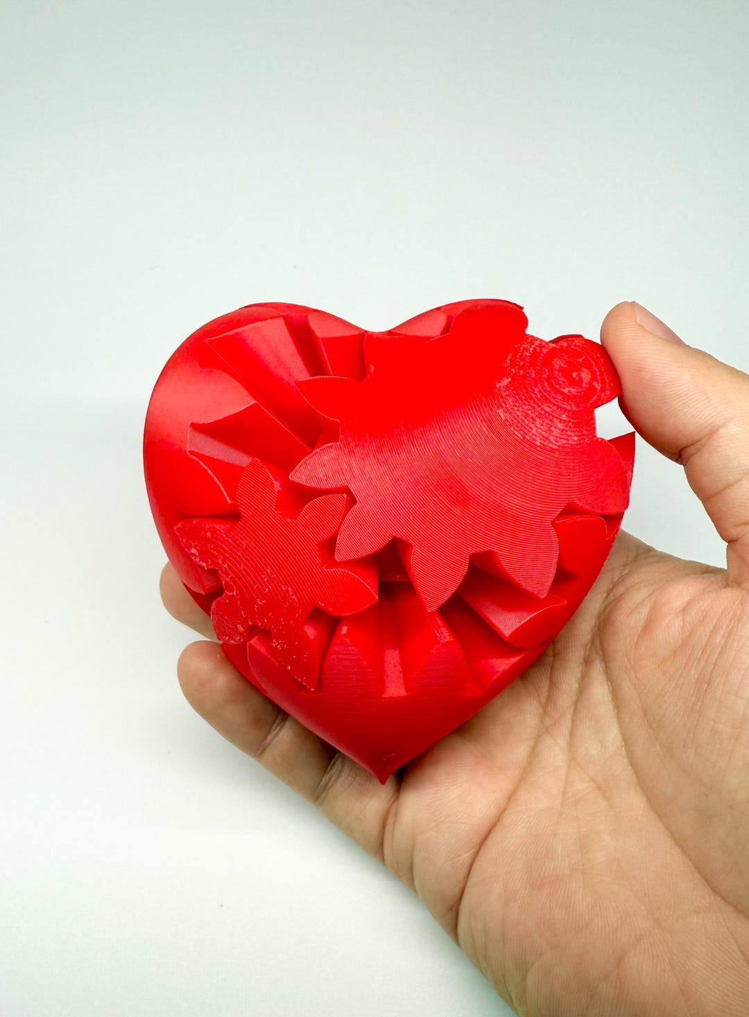 3D Printed Heart Gear Fidget Toy | Kinetic Desk Sculpture | Stress ...