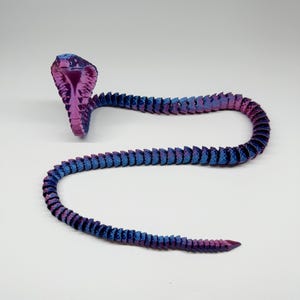 3D Printed Cobra Figurine - Poseable Joints, Holographic Colors, Eco ...