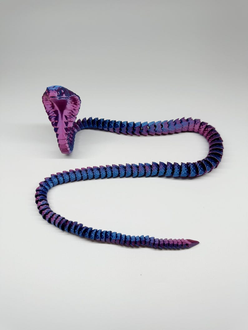 3D Printed Cobra Figurine - Poseable Joints, Holographic Colors, Eco ...