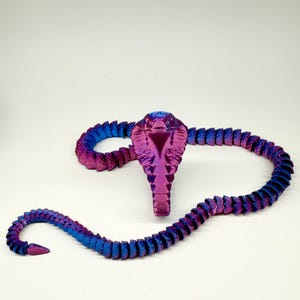 Articulated 3D Printed Cobra Snake | Flexible Fidget Toy | Eco-friendly ...