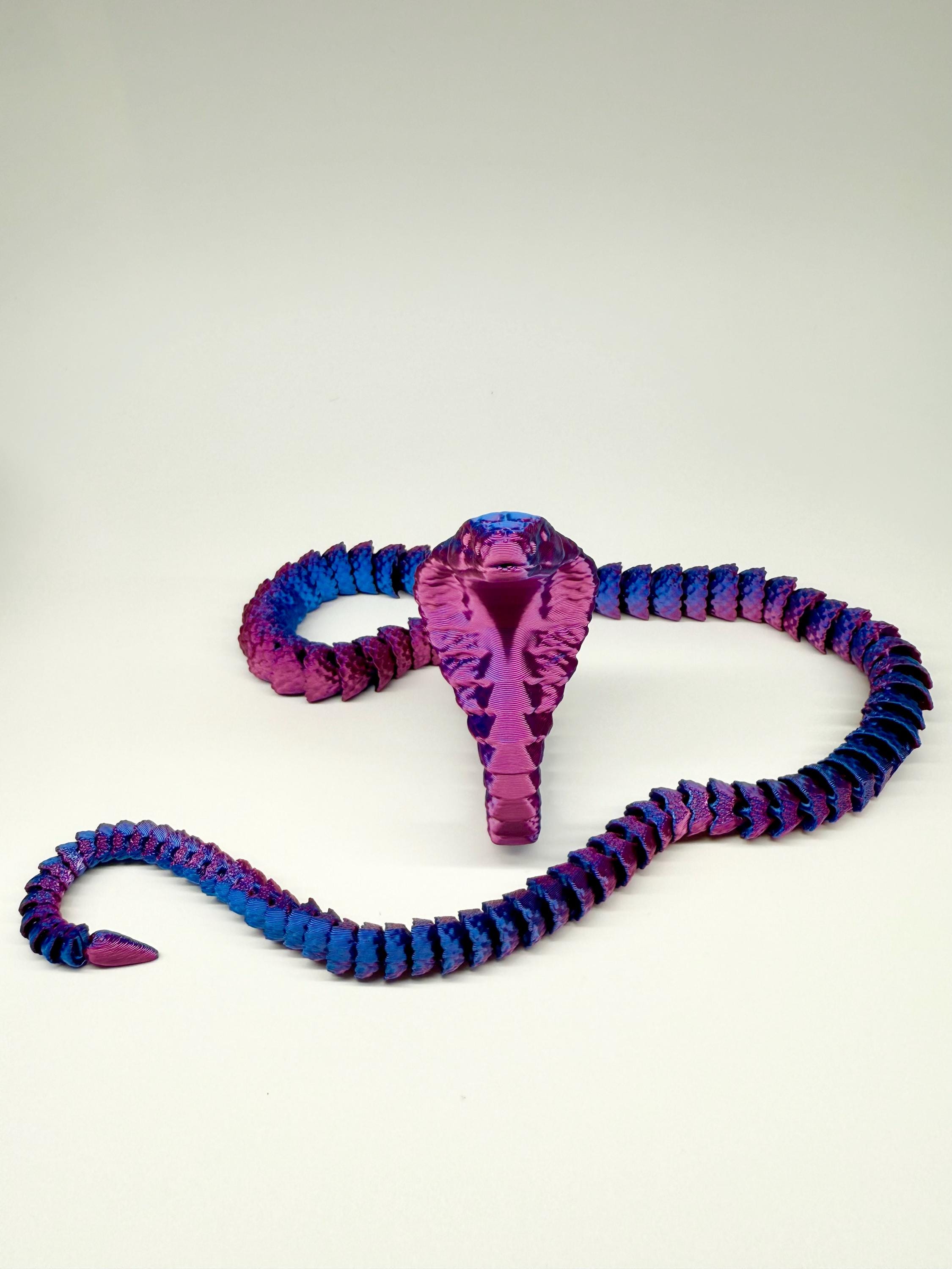 Articulated 3D Printed Cobra Snake | Flexible Fidget Toy | Eco-friendly ...
