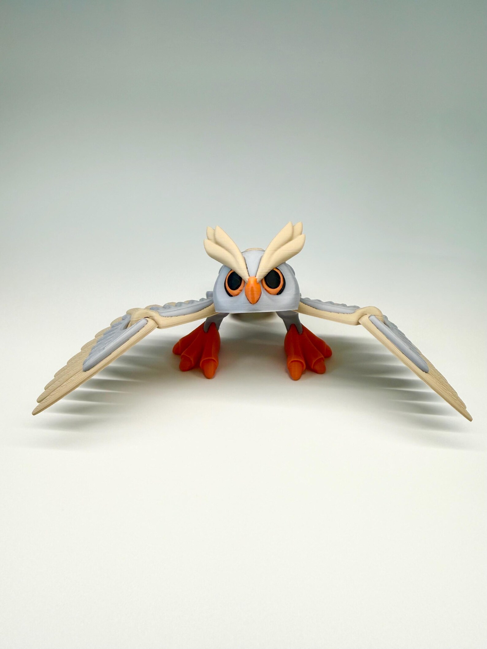 Flexible Owl Fidget Toy, 3D Printed Articulating Bird, Posable Desk Pet ...