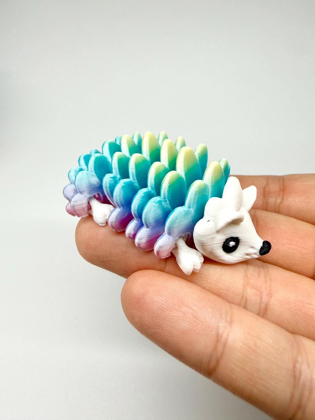 Articulated 3D Printed Hedgehog Fidget Toy | Rainbow Flexi Animal ...
