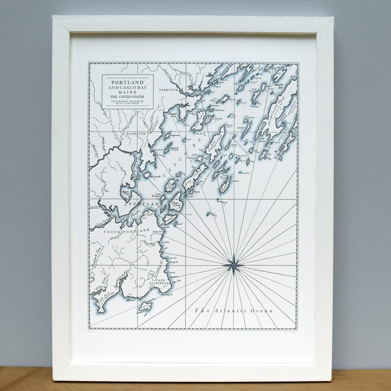 Maine Map Art - Etsy