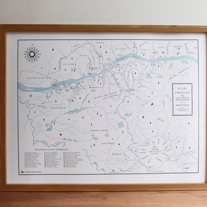 Columbia River Map of Art - Etsy