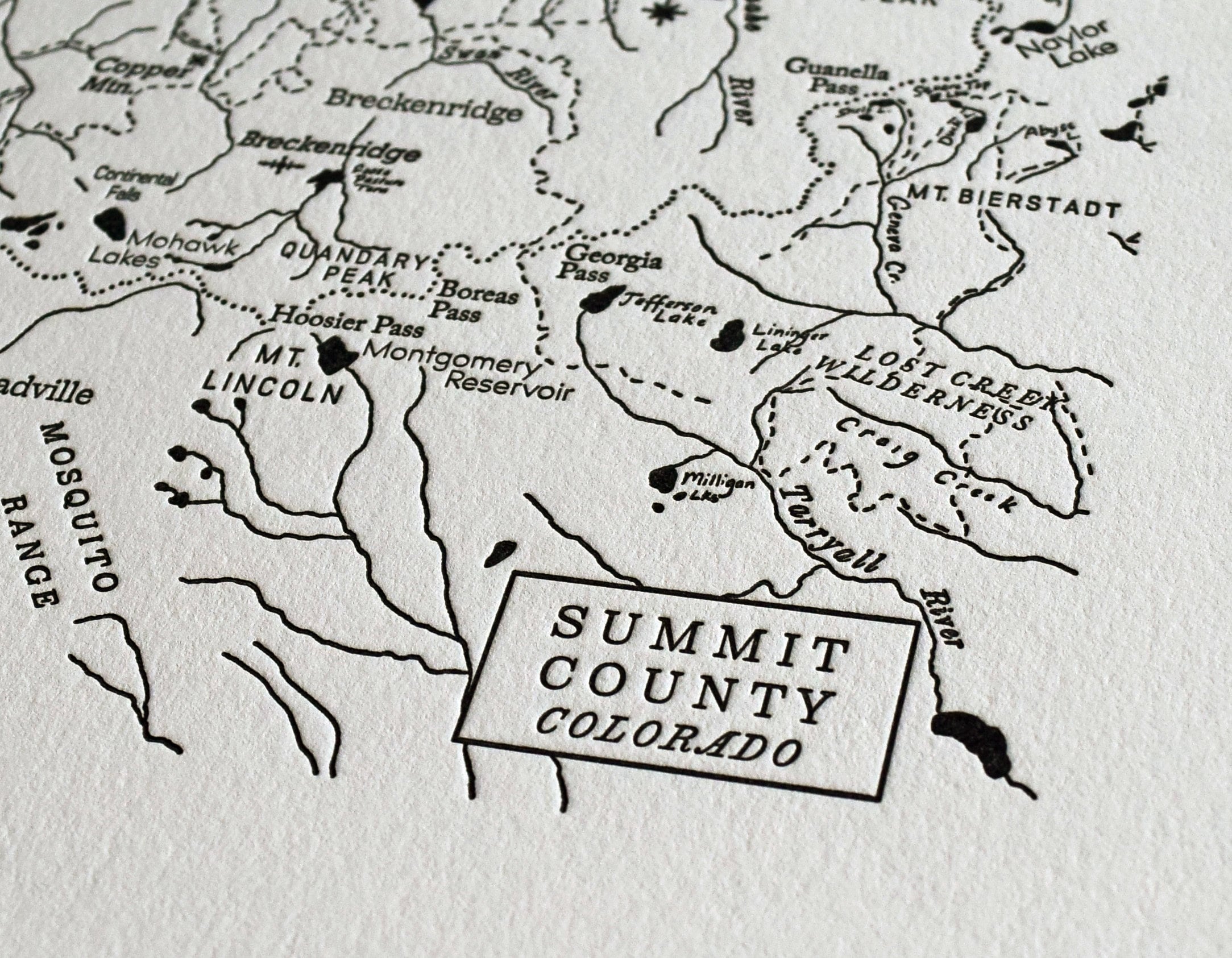 Summit County Colorado Rocky Mountain Ski Area Mini Map | Etsy