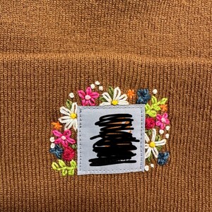 Hand Embroidered Beanie - Etsy