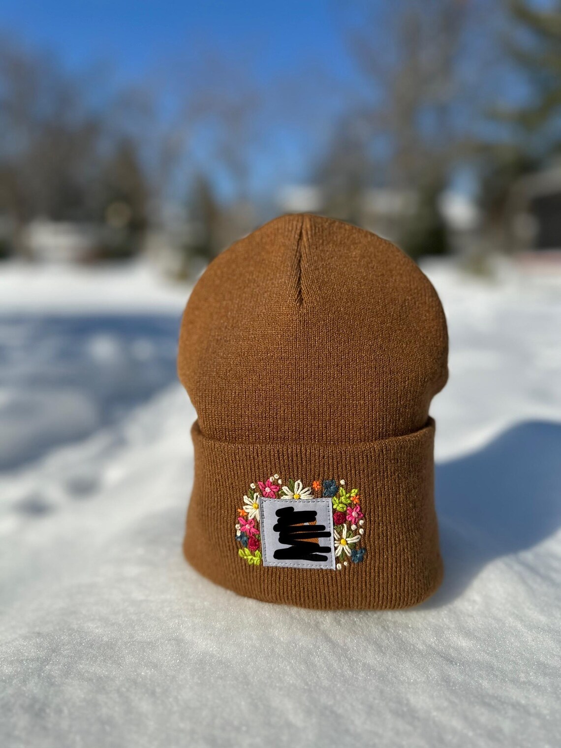 Hand Embroidered Beanie - Etsy