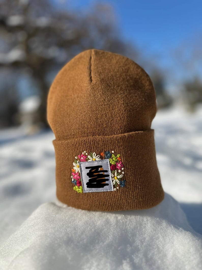 Hand Embroidered Beanie - Etsy