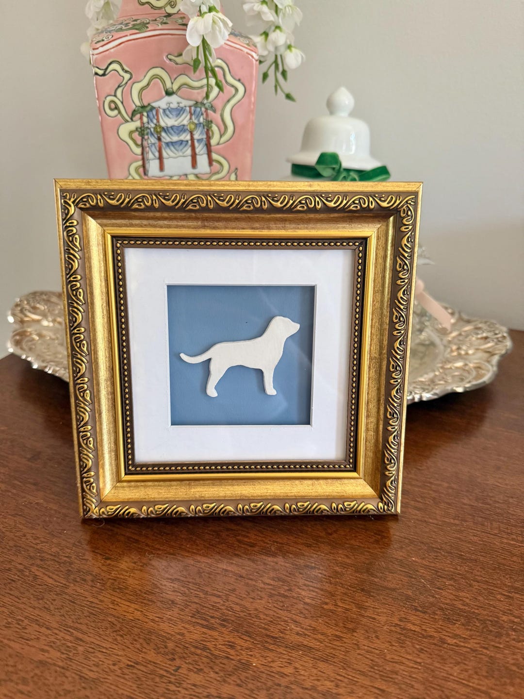 Custom Dog Framed Intaglios | 5x5 Frame | Dog Art | Framed Intaglios ...