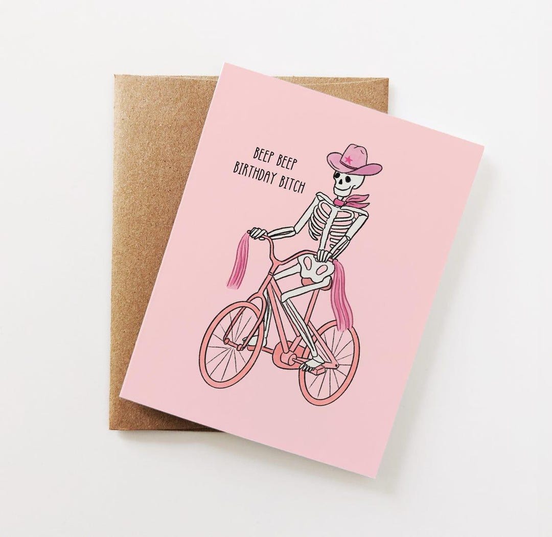 Pack of 10 Greeting Cards: Skeleton Meme, Funny Birthday Card ...
