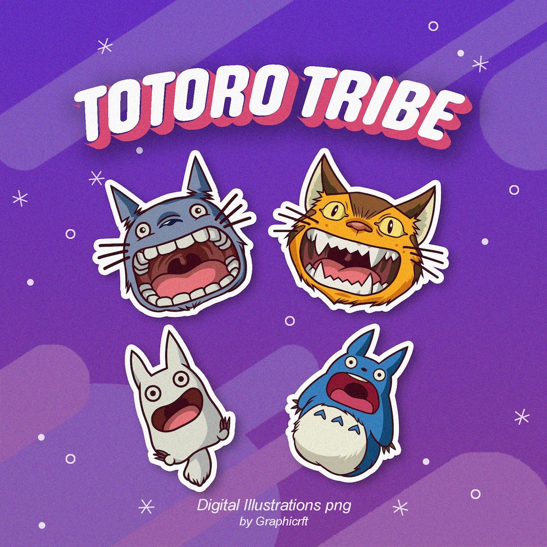 Totoro Tribe Chibi Clipart | Anime Movie Characters (digital Download ...
